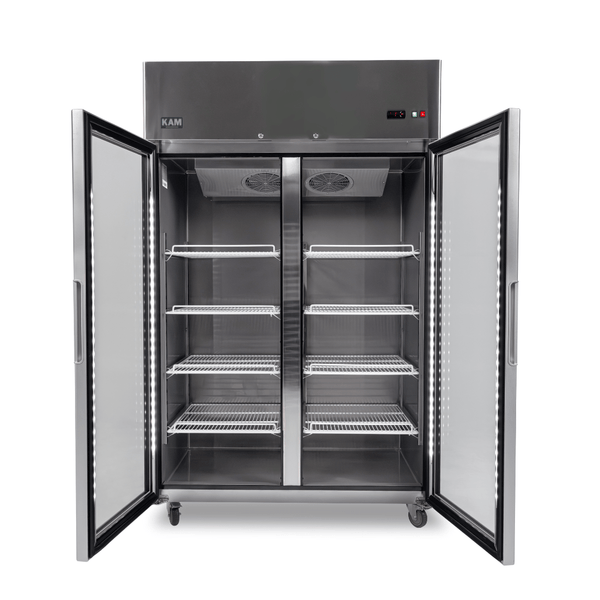 KAM Double Glass Door Upright Fridge – Carlyle Engineering